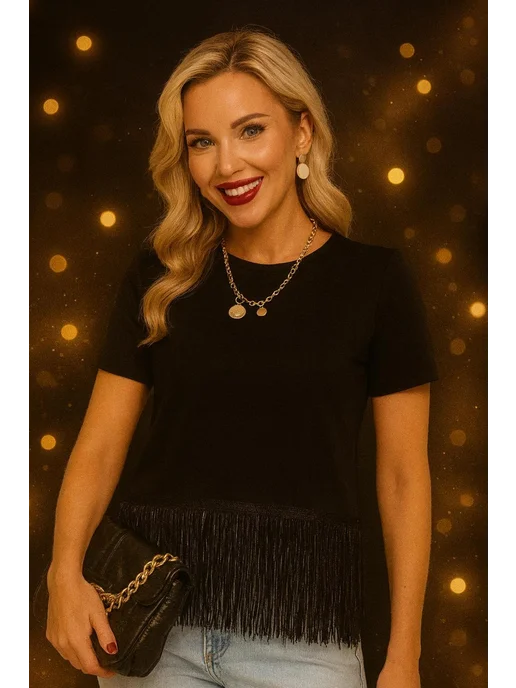 Футболка праздничная черная me brend